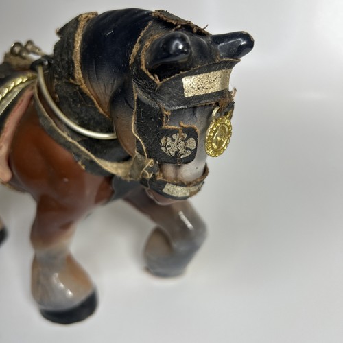 Vintage Ceramic Shire Horse Figurine with Harness and Chains | eBay