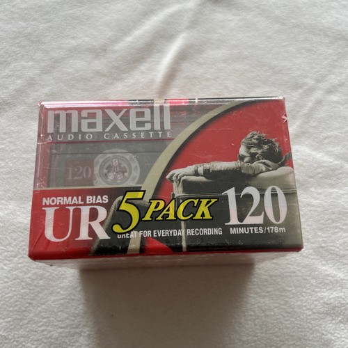 MAXELL Blank Audio Cassette Tapes Normal Bias 5 Pack UR 120 Minutes ...