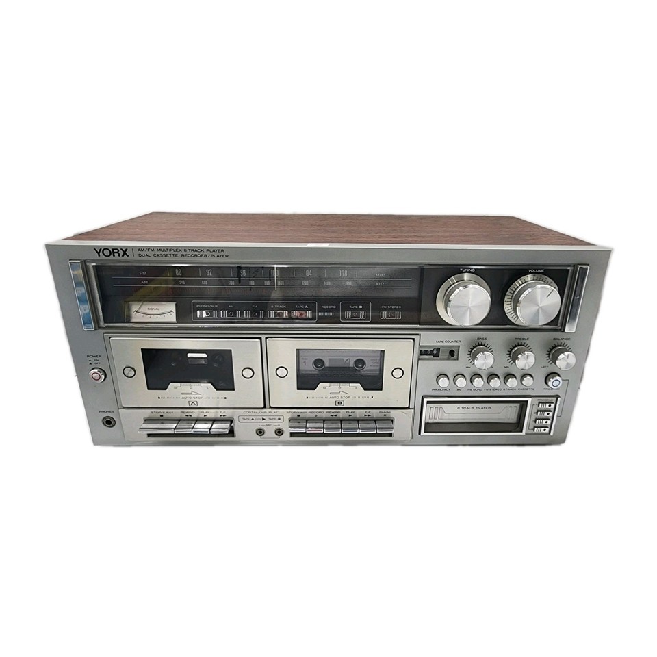 Vintage YORX M2683 AM / FM Multiplex 8 Track Player Dual Cassette ...