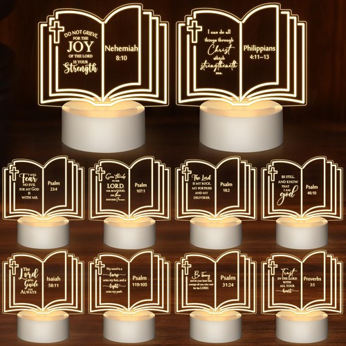10 Sets Christian Gift Bulk Religious Inspirational Acrylic Night LED ...