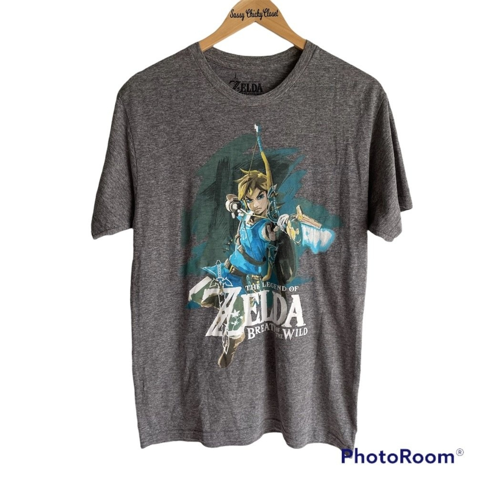 The Legend of Zelda "Breath of the Wild" Gray Mens Te… - Gem