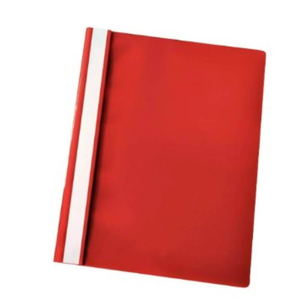Marbig Economy Quality Flat File A4 Red Clear Front Cover Full Length ...
