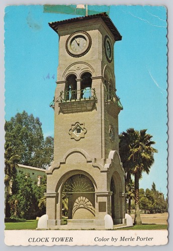 Postcard Beale Memorial Clock Tower Bakersfield California | eBay