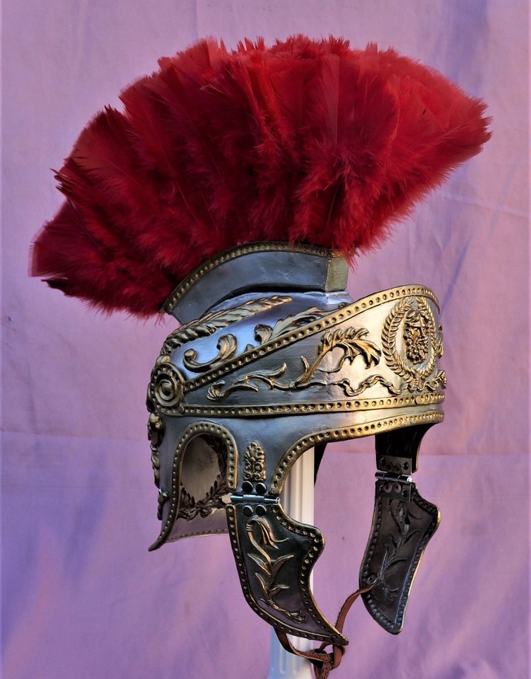 Gold & silver Emperor Augustus Roman Officer helmet Legate Tribune ...