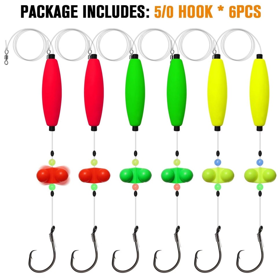 Catfish Rigs Catfish Float Rigs 6PCS Catfishing Tackle Santee Rig 5/0 ...