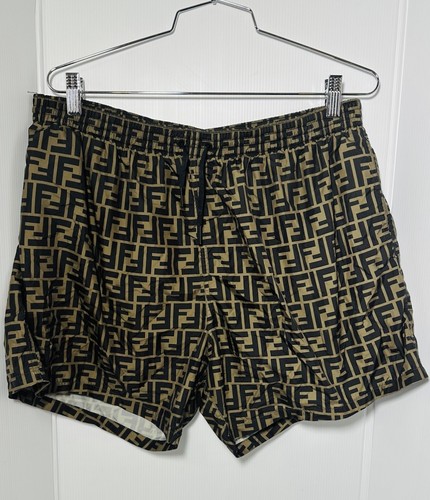 Fendi Swim Shorts Trunks FF Nylon Brown Size 56 | eBay