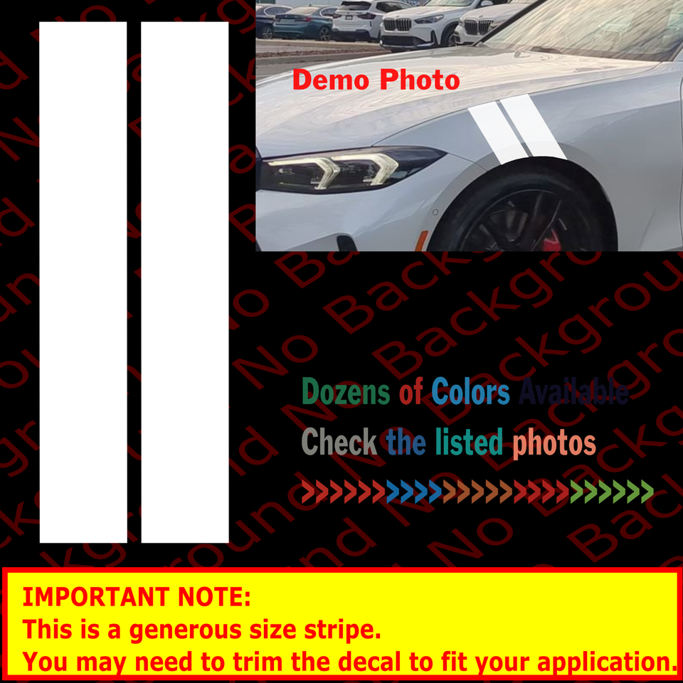 2 Sets of Hood Fender Racing Stripes Vinyl Die Cut Decal | Hash ...