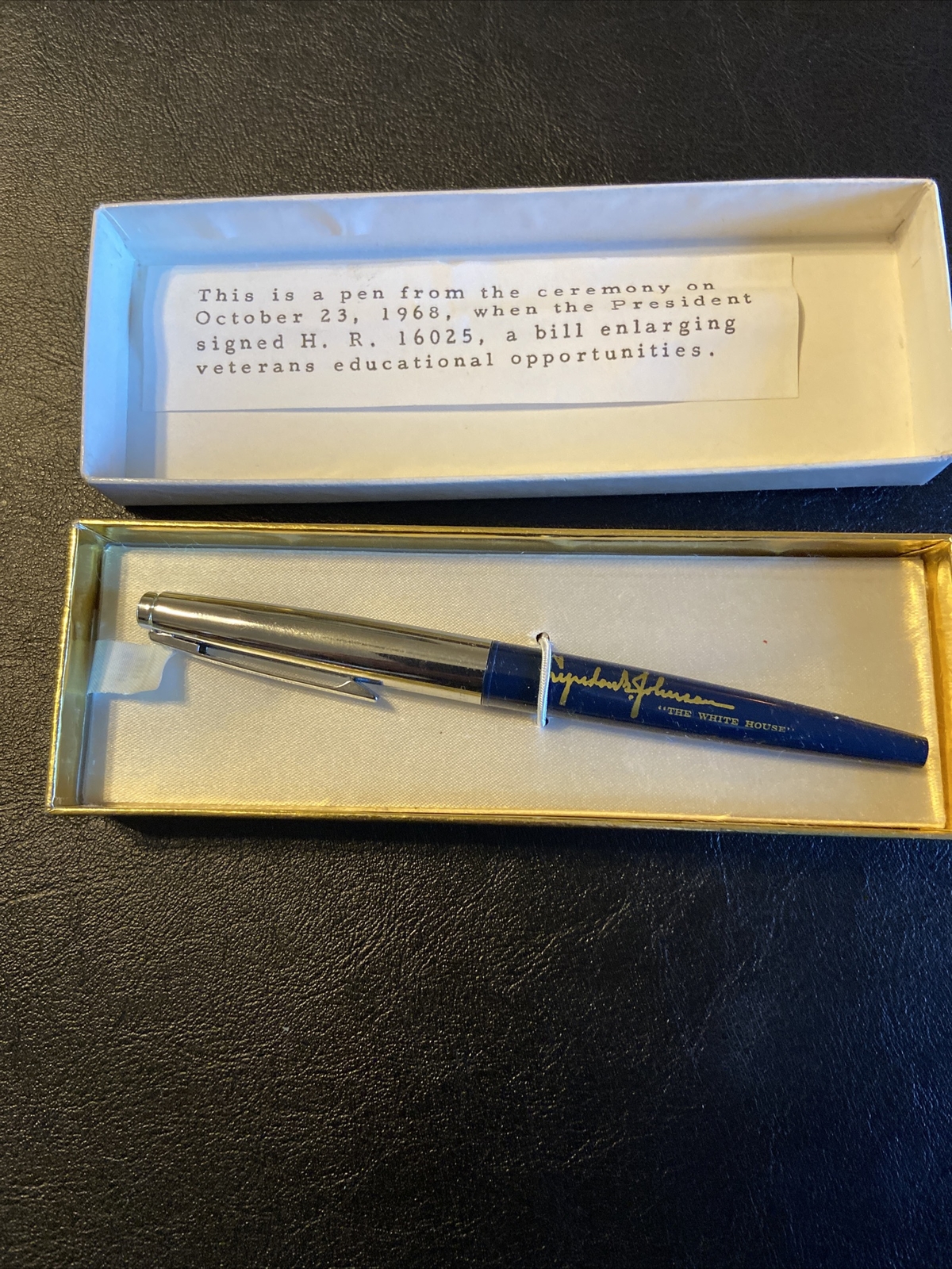 Lyndon B. Johnson Bill Signing Pen Enlarging Veterans Educational ...
