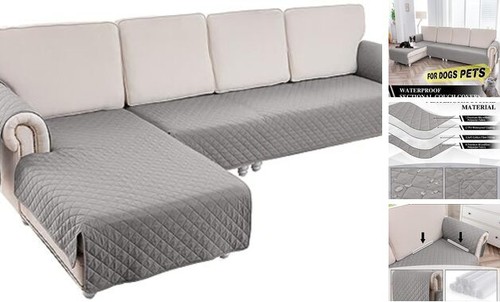 Sectional Couch Covers Waterproof L Shape Sofa Cover 2-Piece Large ...