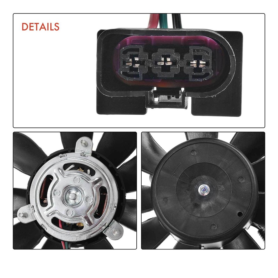 AC Condenser & L & R Cooling Fan Assembly Kit for Volkswagen Golf Jetta ...