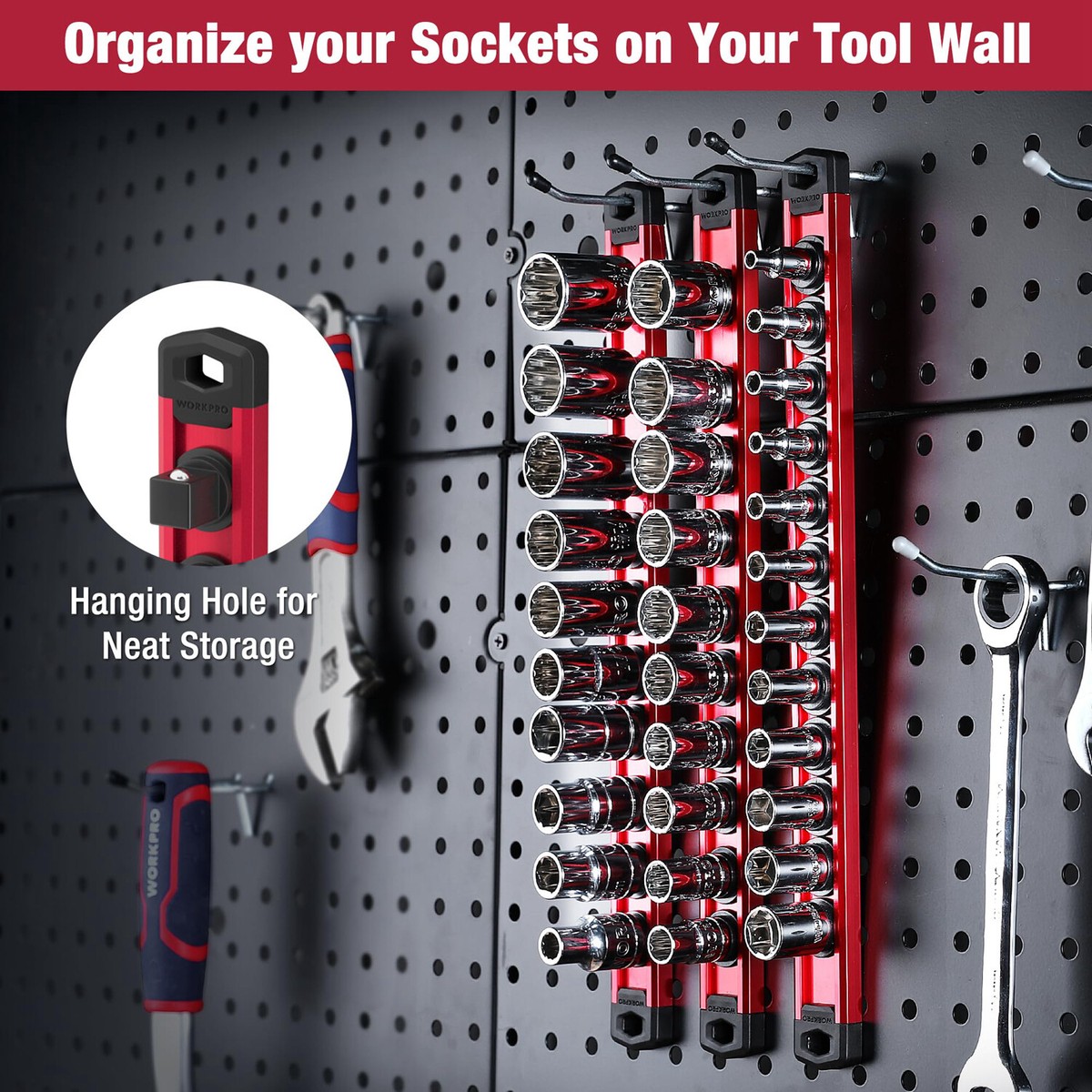 3/8 Socket Holder ALOANES 3 PC ABS Socket Organizer, 1/2 Inch, Drive ...