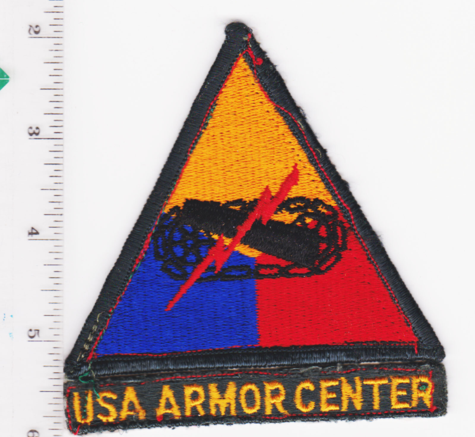 USA ARMOR CENTER - Full embroidery on twill - Merrowed edge - | eBay