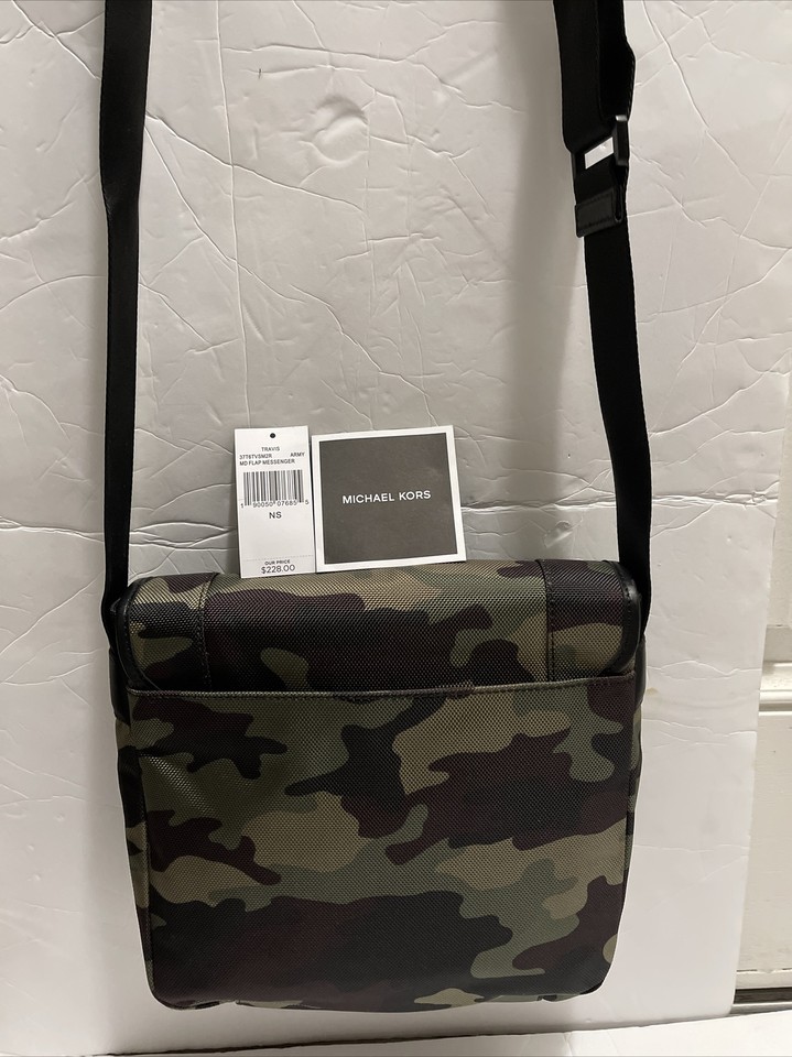 Michael Kors Men's MD FLAP Messenger 37T6TVSM2R ARMY TRAVIS | eBay