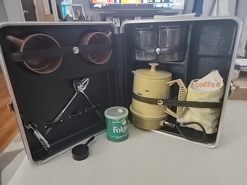 TRAVEL COFFEE SET by Poly Perk Vintage Mid Century (complete) | eBay