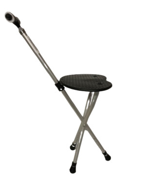 Folding Portable Walking Stick Seat Adjustable Aluminium Cane Chair ...