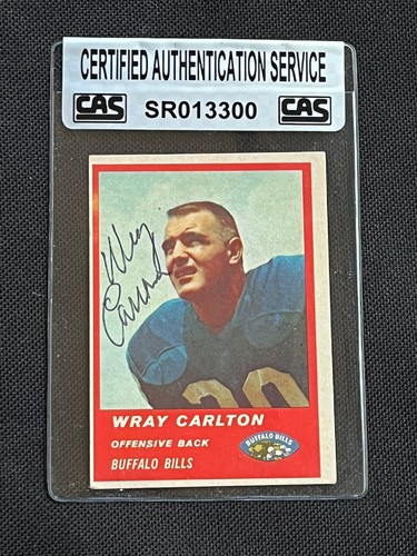 WRAY CARLTON 1963 FLEER SIGNED AUTOGRAPHED CARD #25 BUFFALO BILLS CAS ...