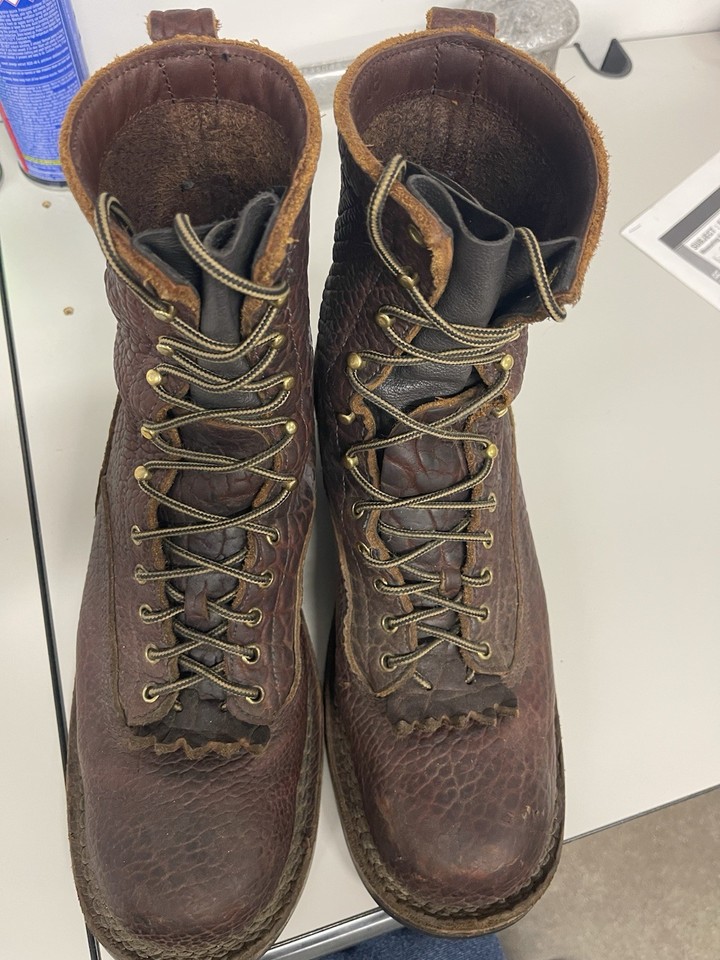 JK Boots O.T. work boots in shrunken bison leather Size 12.5 D Steel ...