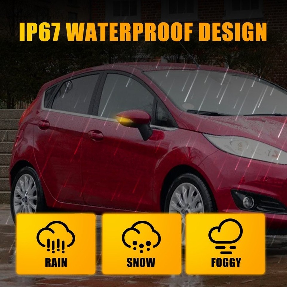 2x Right Driver Heated Manual Fold Red Wing Mirror For Ford Fiesta MK7 ...