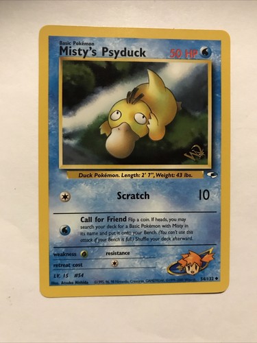 Misty's Psyduck W Gold Stamp Promo Top Deck Magazine English Pokemon ...
