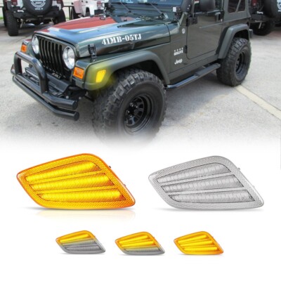 For 1997-2006 Jeep Wrangler TJ LED Front Fender Side Marker Repeat ...