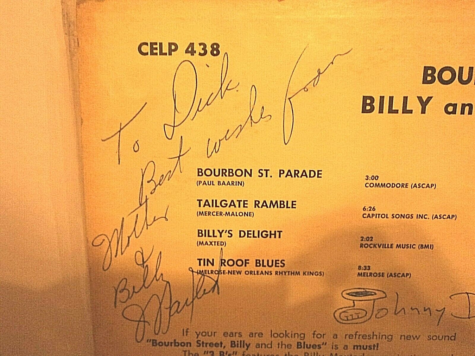 BILLY MAXTED MANHATTAN JAZZ BAND *SIGNED* Bourbon St Billy and the ...