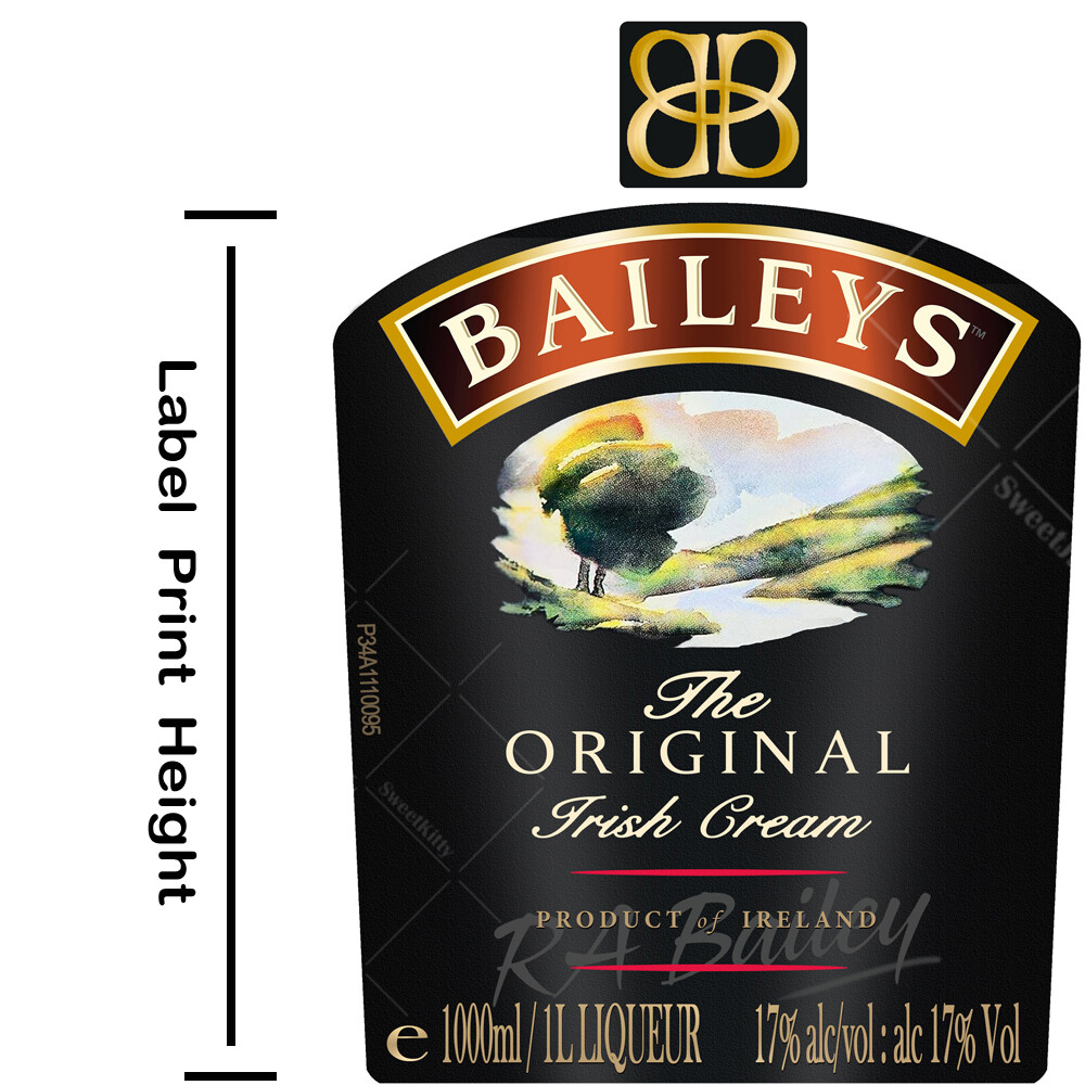 Baileys Irish Cream label Cake Topper Decoration Personalised Edible ...