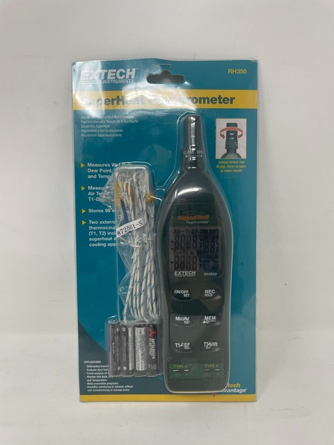 Extech RH350 Psychrometer With 2 Type K Remote Temperature Probes for ...