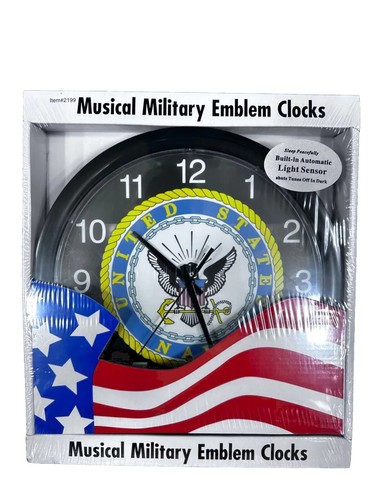 U.S NAVY SEAL EMBLEM MUSICAL MILITARY CLOCK PLAYS EACH HOUR "ANCHORS ...