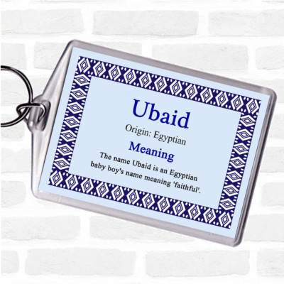 Ubaid Name Meaning Bag Tag Keychain Keyring Blue | eBay UK