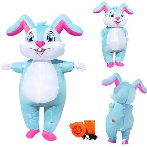 Adult Inflatable Rabbit Costume Blow Up Suit Easter Bunny Party Fancy ...