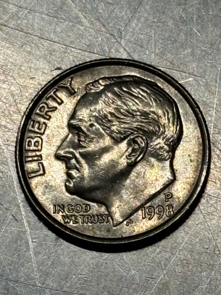 1998 p dime with full bands and errors | eBay