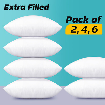 Scatter Cushion Pack of 2 4 6 Extra Deep Filled Cushions Pads Inserts ...
