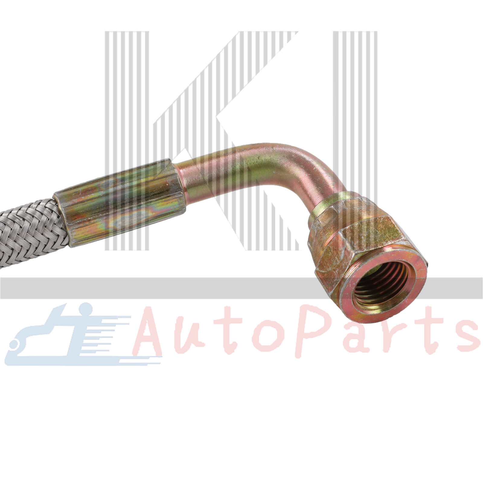 1/8 NPT -4AN 41" TURBO 90 DEGREE OIL FEED LINE KIT T3 T4 T04E T70 T60 ...