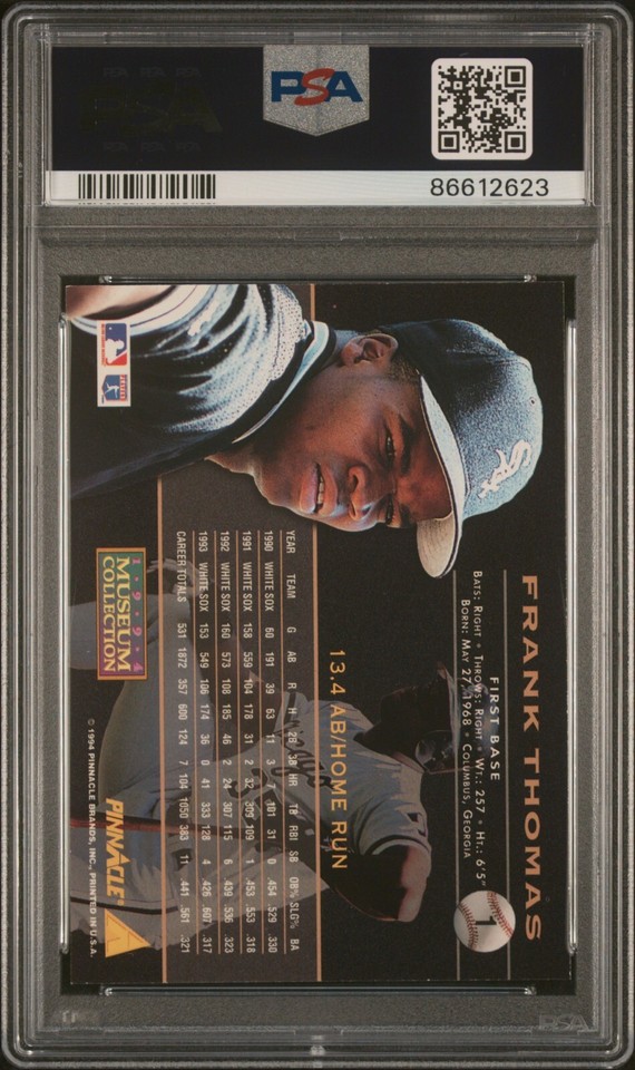 1994 Pinnacle Museum Collection #1 Frank Thomas PSA 8 HOF | eBay