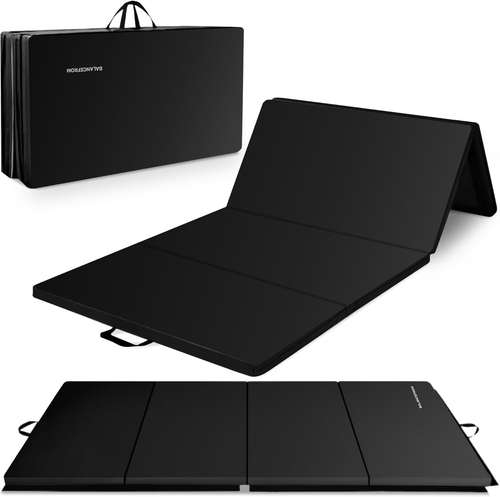 Folding Gymnastics Mat, Home Gym Floor Tumbling Equipment, 4' X 10' X 2 ...