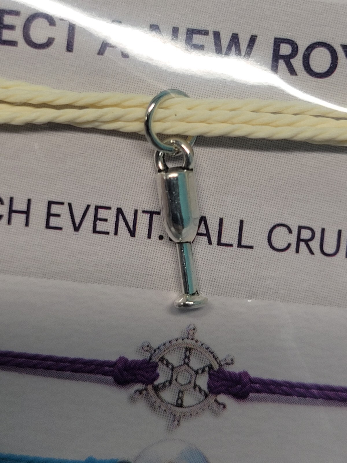 Effy Royal Carribean Champaign Glass String Bracelet Silver Tone Charm ...