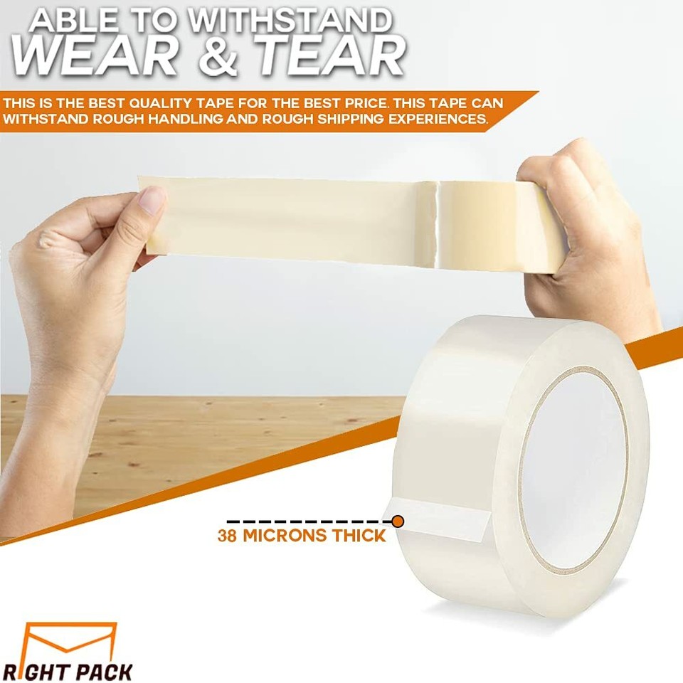 CLEAR STRONG PARCEL PACKING TAPE CARTON SEALING 48MM X 66M SELLOTAPE ...