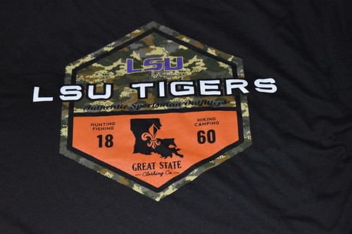 LSU Tigers Sportsman Badge T-Shirt Men's Large Black 125130 NWT | eBay