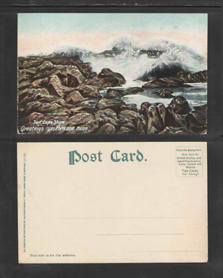 190x SURF CAPE SHORE GREETINGS FROM PORTLAND MAINE UDB UNDIVIDED BACK ...
