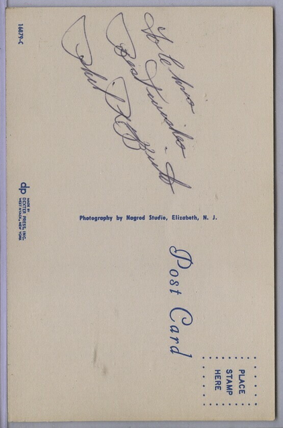 1980 Dexter Press Phil Rizzuto Announcer Postcard Meatloaf Signed | eBay