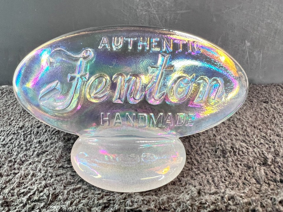 Fenton USA Art Glass Logo Store Display Sign 9499 Carnival Clear | eBay