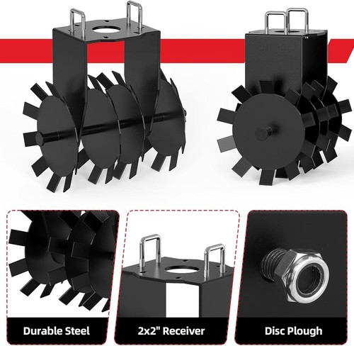 Disc Plow Harrow with 2"Receiver Hitch Steel Disc Harrow for ATV/UTV 15 ...