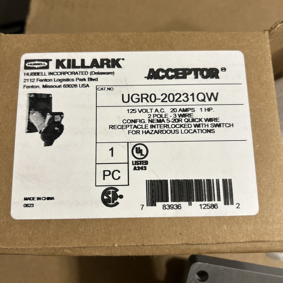 Killark UGRO-20231 Receptacle 2p 3w 20a Amp 125v-ac 783936991979| eBay