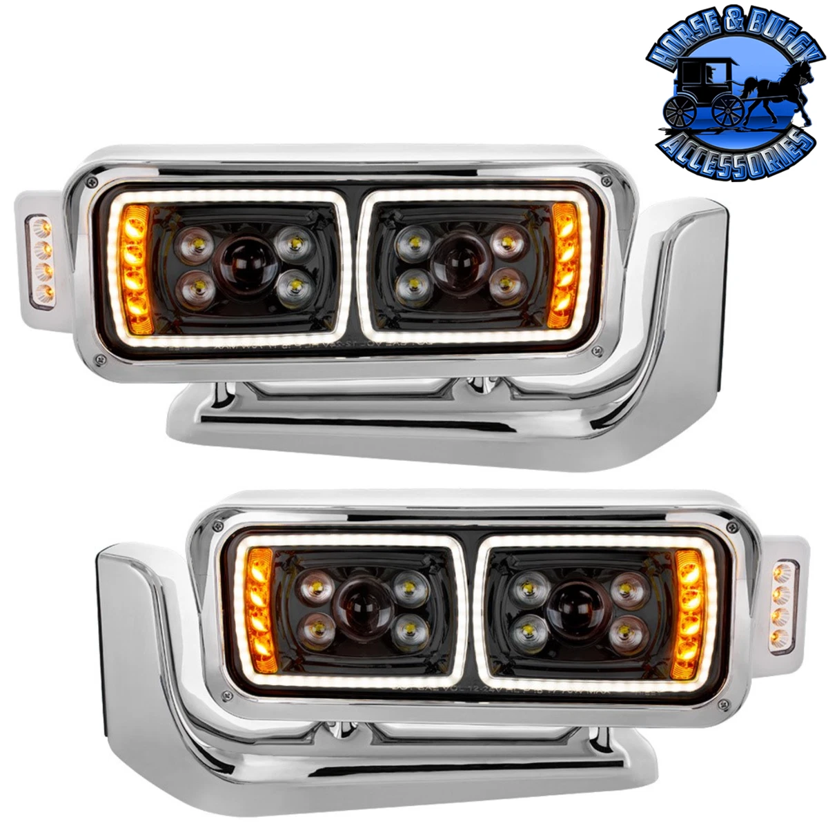 Peterbilt Blackout LED Headlight Assembly With Half Moon, 53% OFF