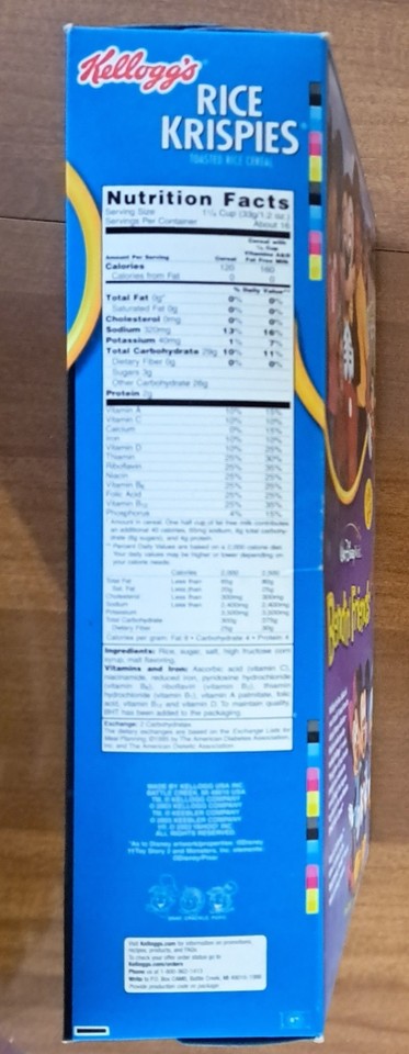 Kellogg's Rice Krispies Empty Cereal Box with "Bendin' Friend Inside ...