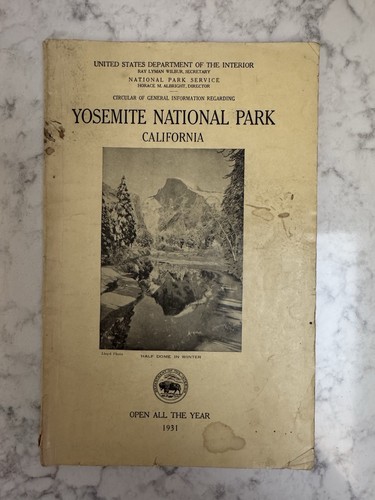 Yosemite National Park Dept. Of Interior Information Booklet. Fold Out ...