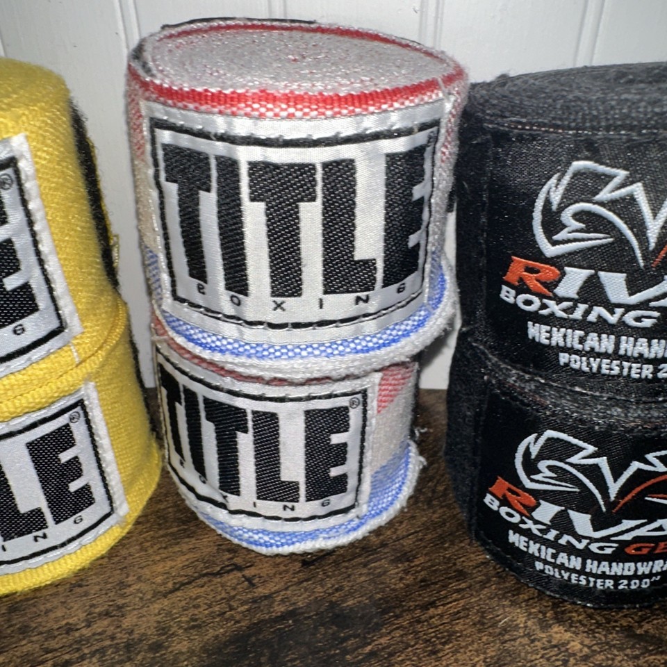 Lot of 10 Boxing Hand Wraps Title Boxing Rival MMA Kickboxing Training ...