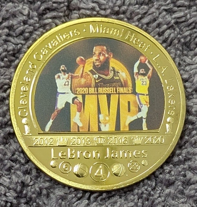 LeBron James MVP Gold Coin Basket Ball NBA Autograph Sport Miami Heat ...