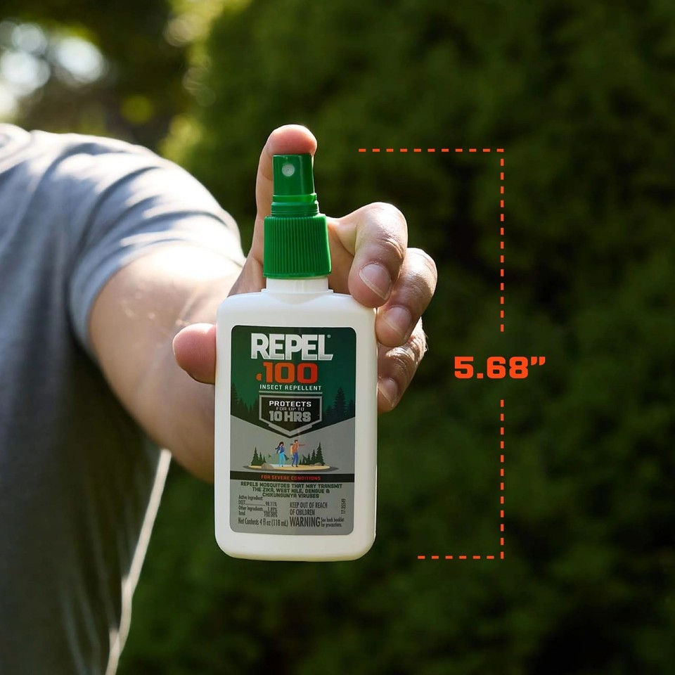 Repel 100 Insect Repellent Pump Spray with DEET, 10-Hour Protection, 4 ...