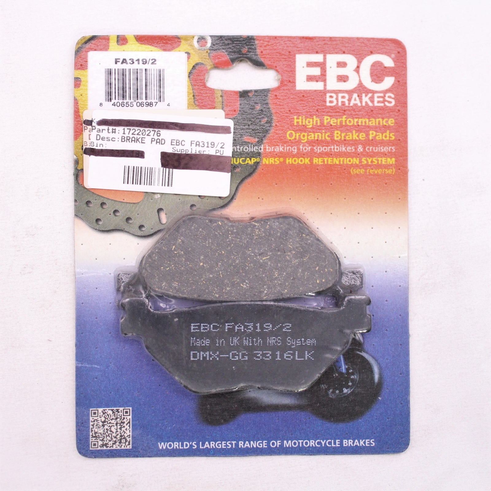 EBC Organic Brake Pads FA319/2 Part Number - 17220276 | eBay